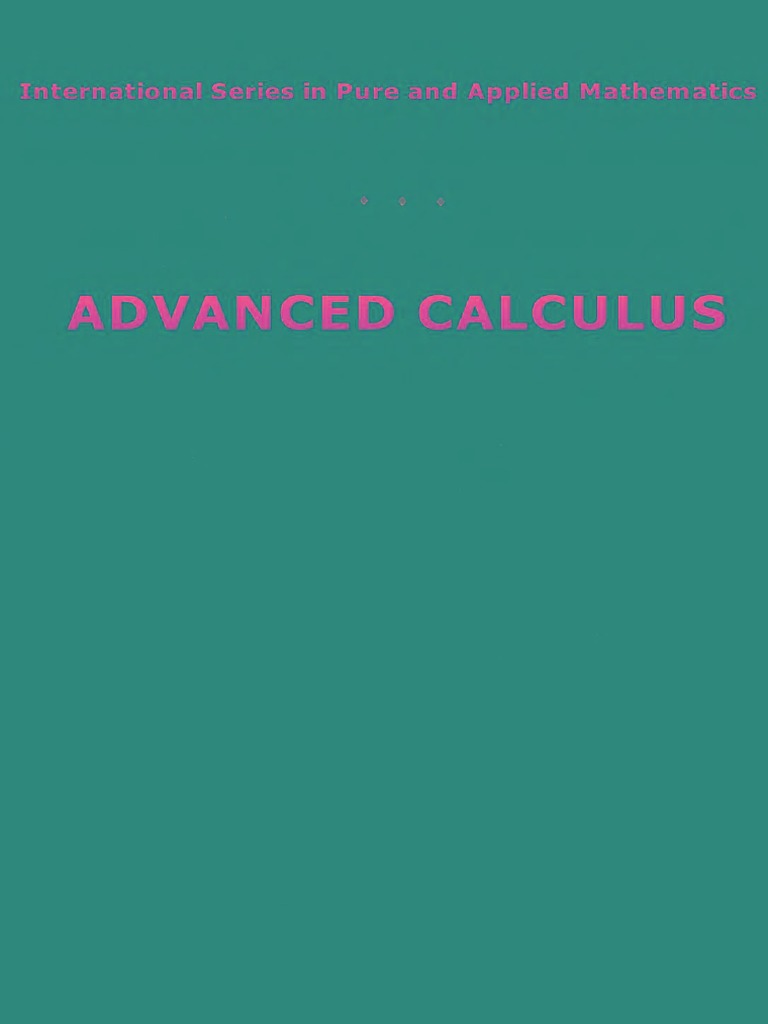 Advanced Calculus-Buck | PDF