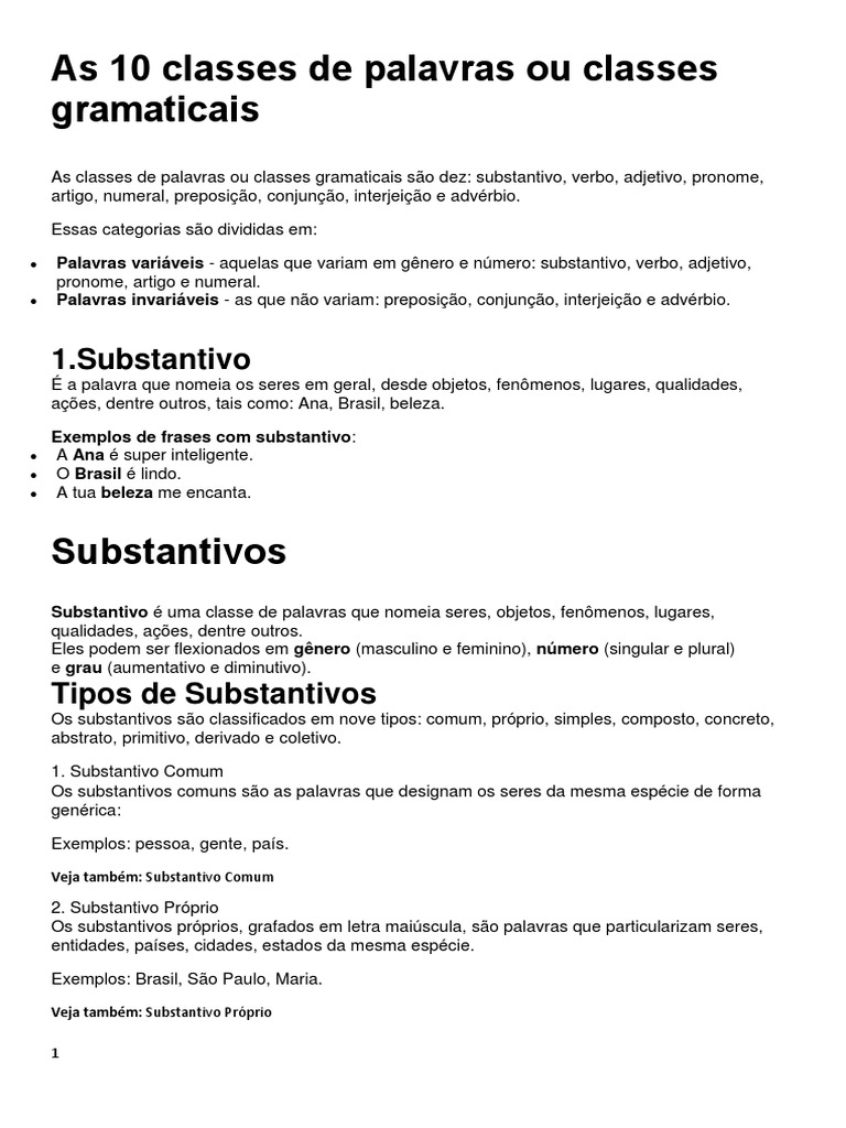 As 10 classes de palavras ou classes gramaticais.docx | Pronome | Adjetivo