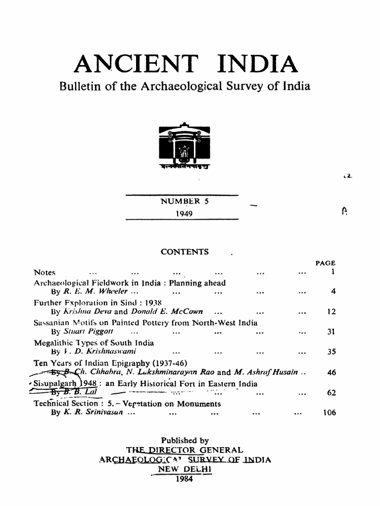 Ancient-India Vol 5 1949 | PDF