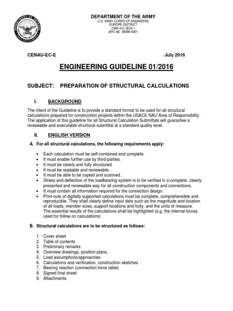 A.01.38 - Attachment 3 - Structural Calculations Guideline | PDF ...