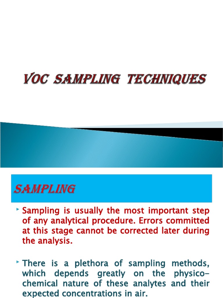 VOC Sampling Techniques in Chemistry | PDF | Chromatography | Gas ...