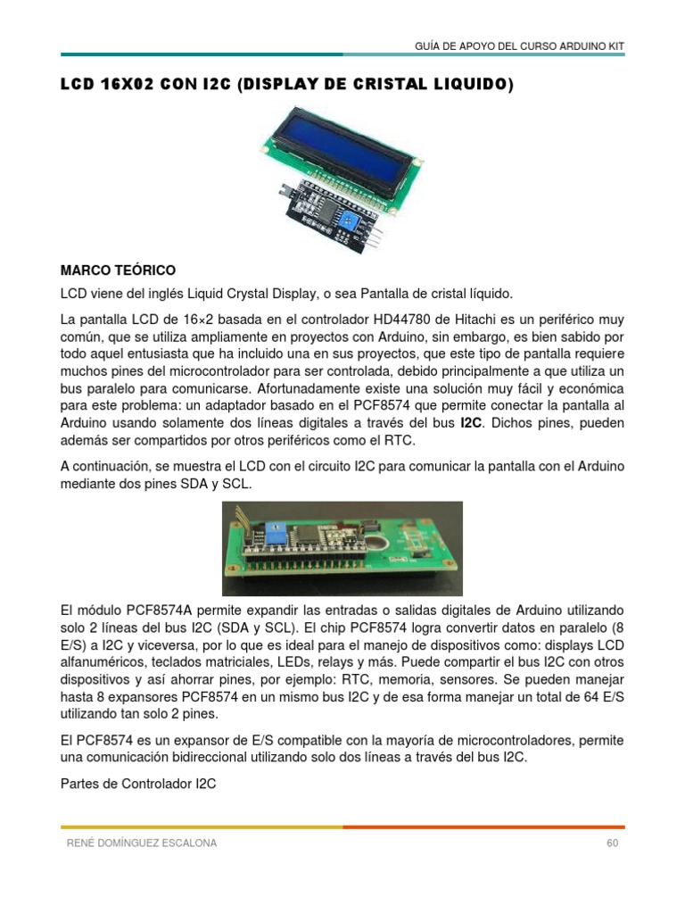 11 Pantalla LCD 16x02 Con I2C | PDF | Pantalla de cristal líquido ...