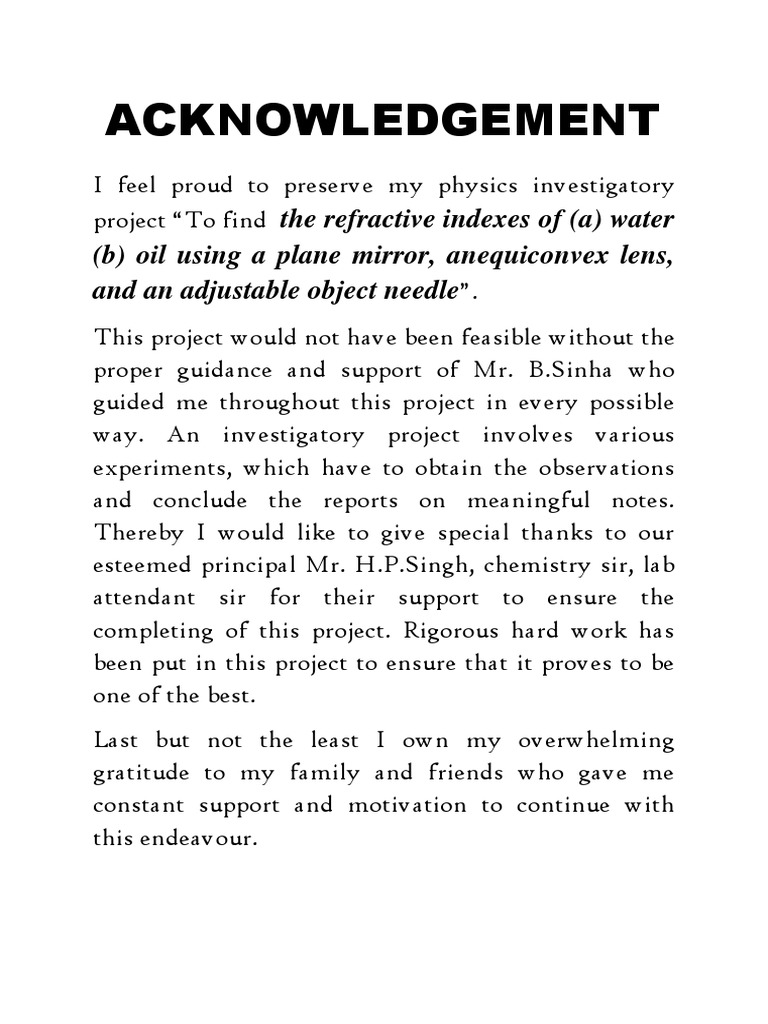 Acknowledgement Physics