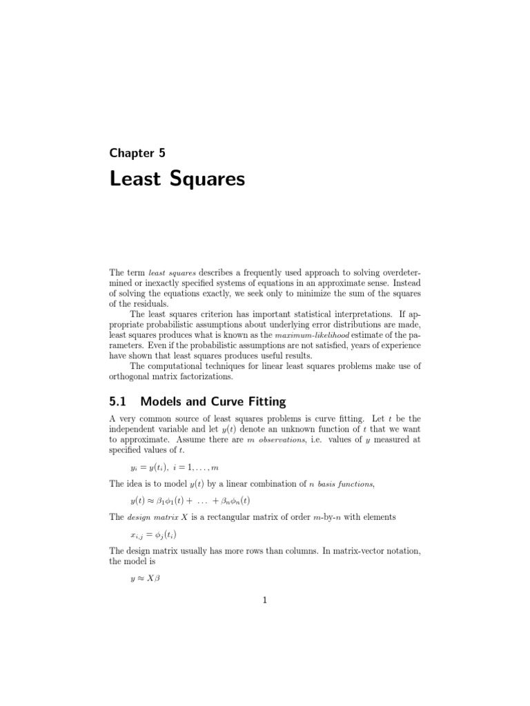 Chapter 05 - Least Squares | PDF | Least Squares | Ordinary Least Squares