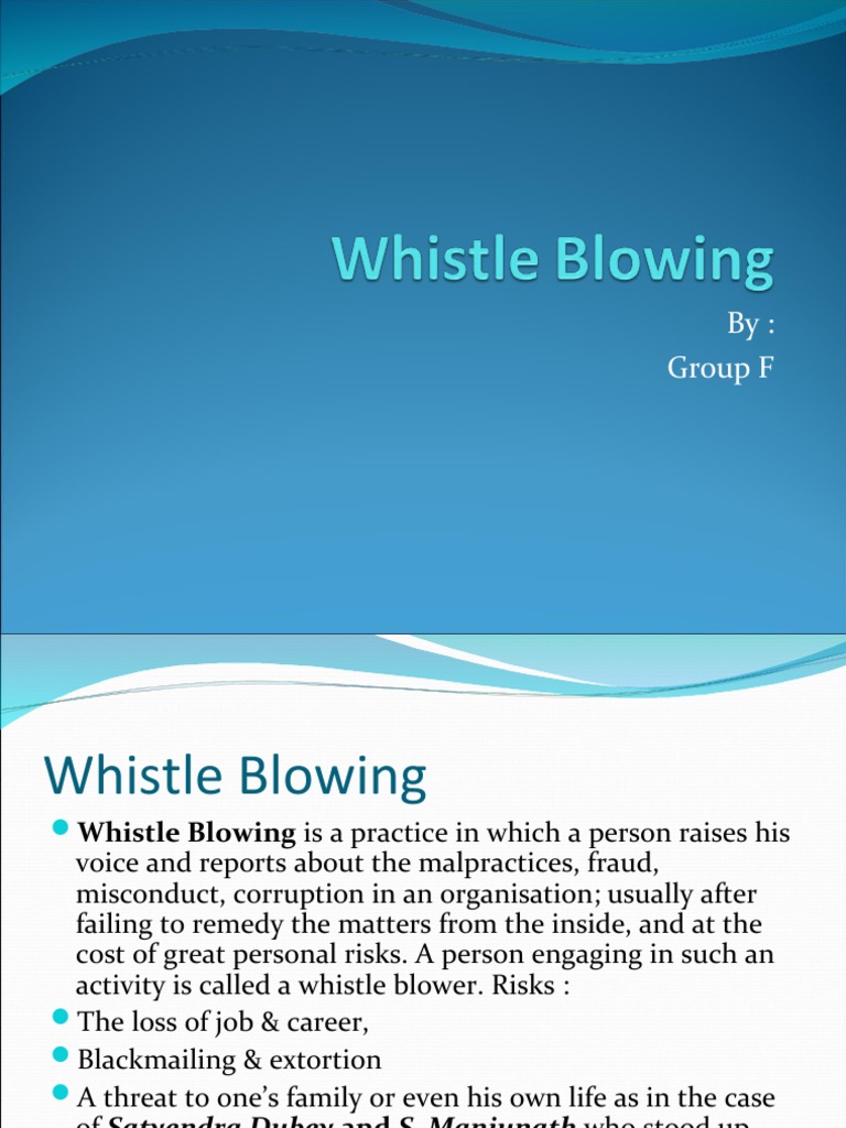 Whistleblowing: Risks and Legal Framework | PDF | Whistleblower ...