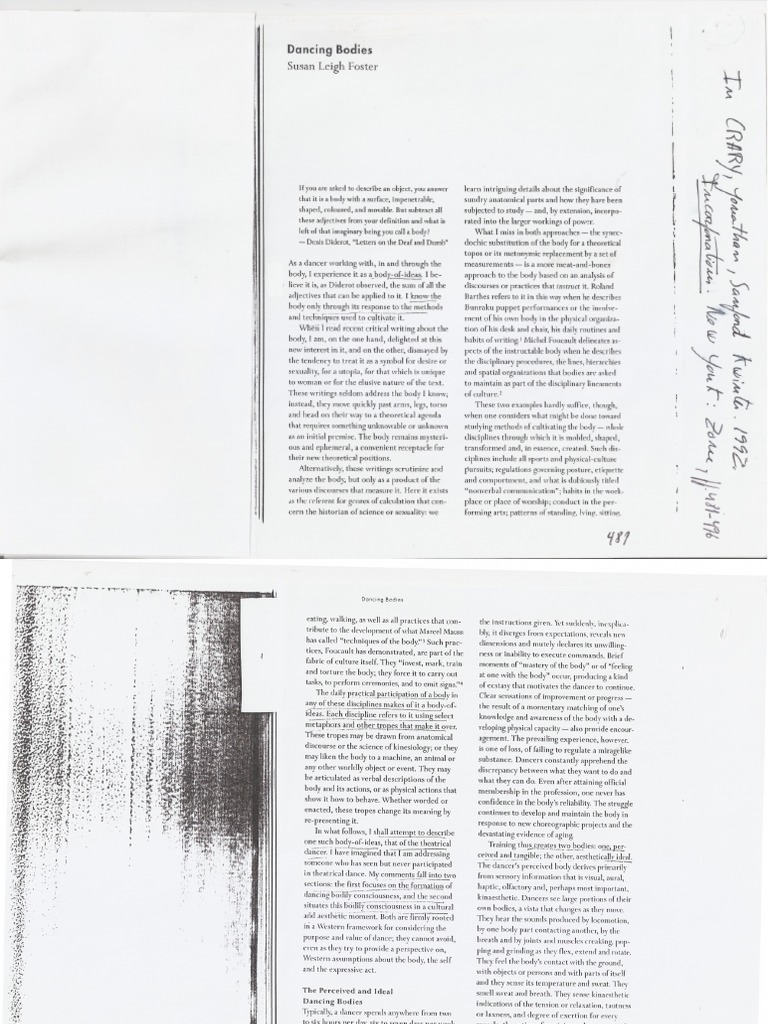 Exploring Susan Foster's Dancing Bodies | PDF