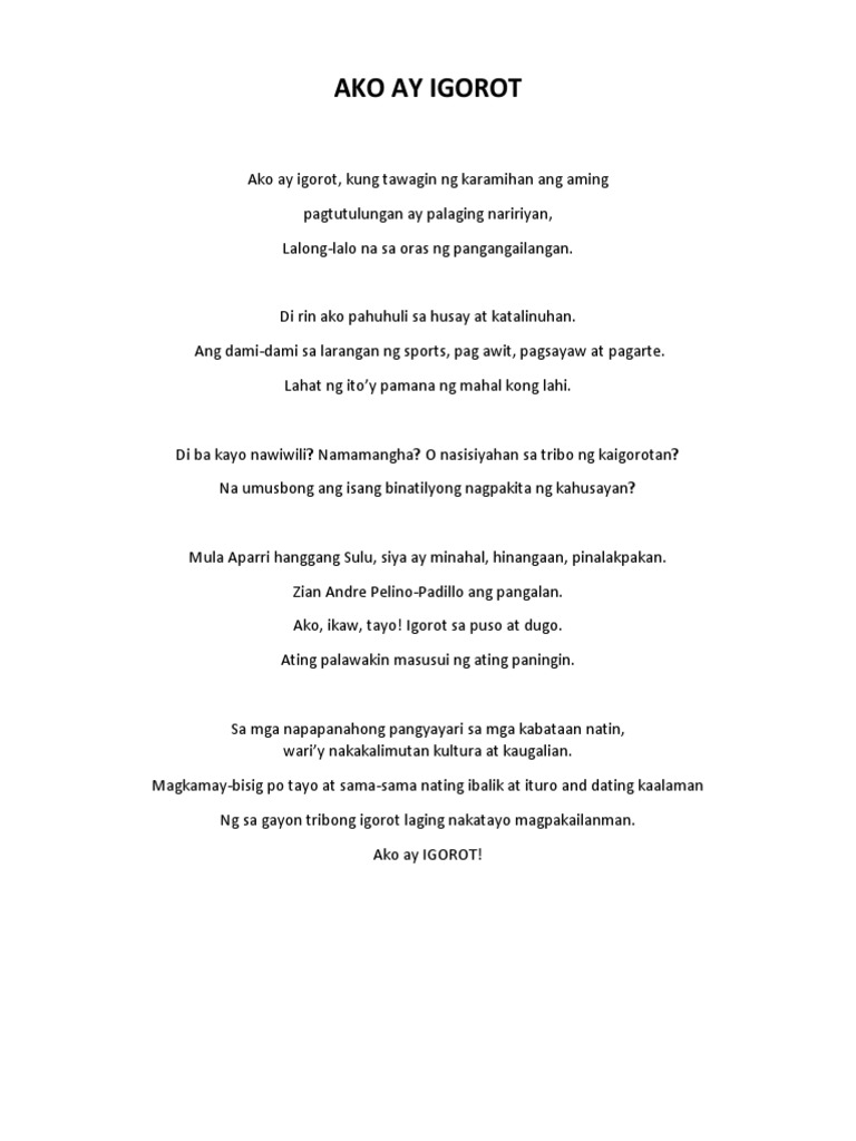 Igorot Poem | PDF
