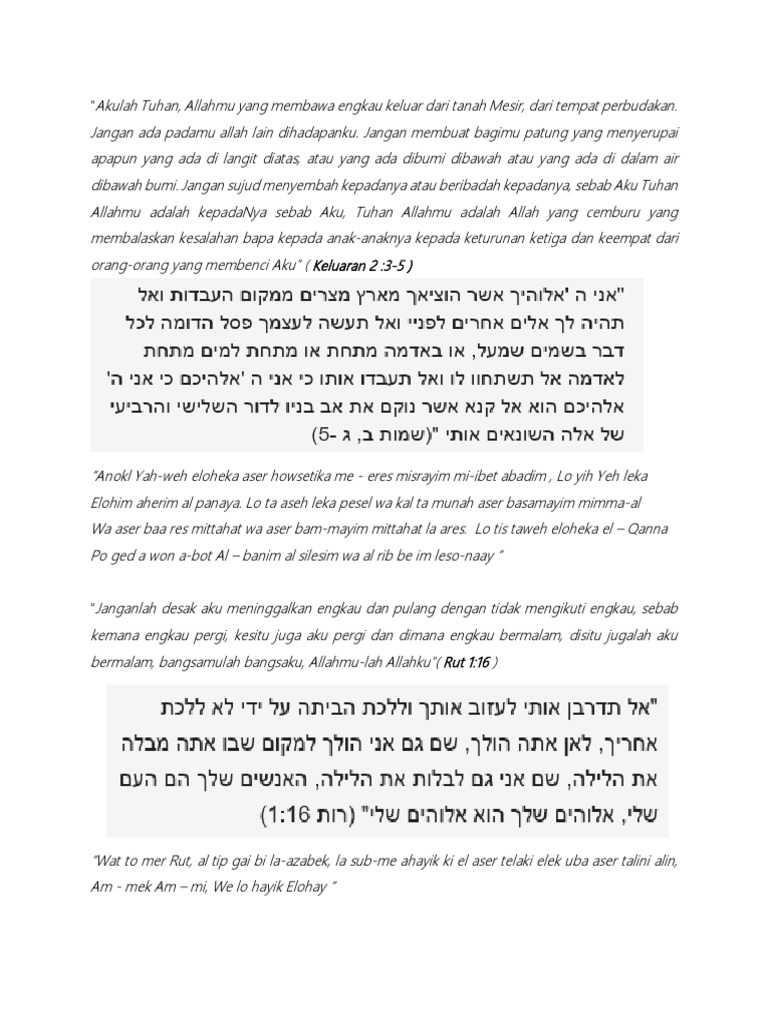 Ayat Alkitab Dan Terjemahannya | PDF