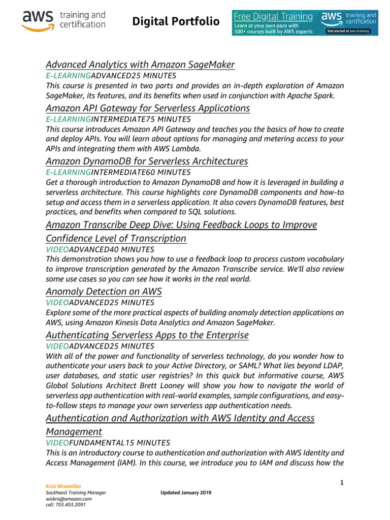 2019 AWS Digital Portfolio | PDF | Cloud Computing | Amazon Web Services