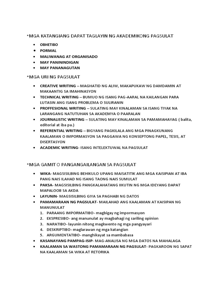 Filipino & DRR Summarize | PDF