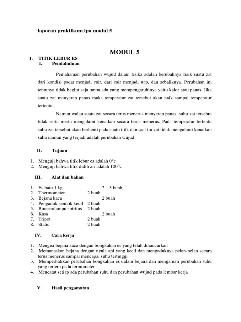 Laporan Praktikum Ipa Modul 5 | PDF