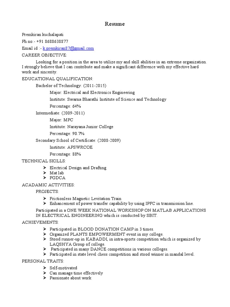 Prem Resume PDF | PDF