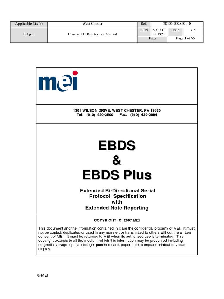 GAMING - Generic EBDS Interface Manual - 002850110 - G8 PDF | PDF ...