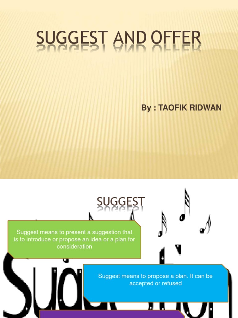 Suggestion and Offering | PDF