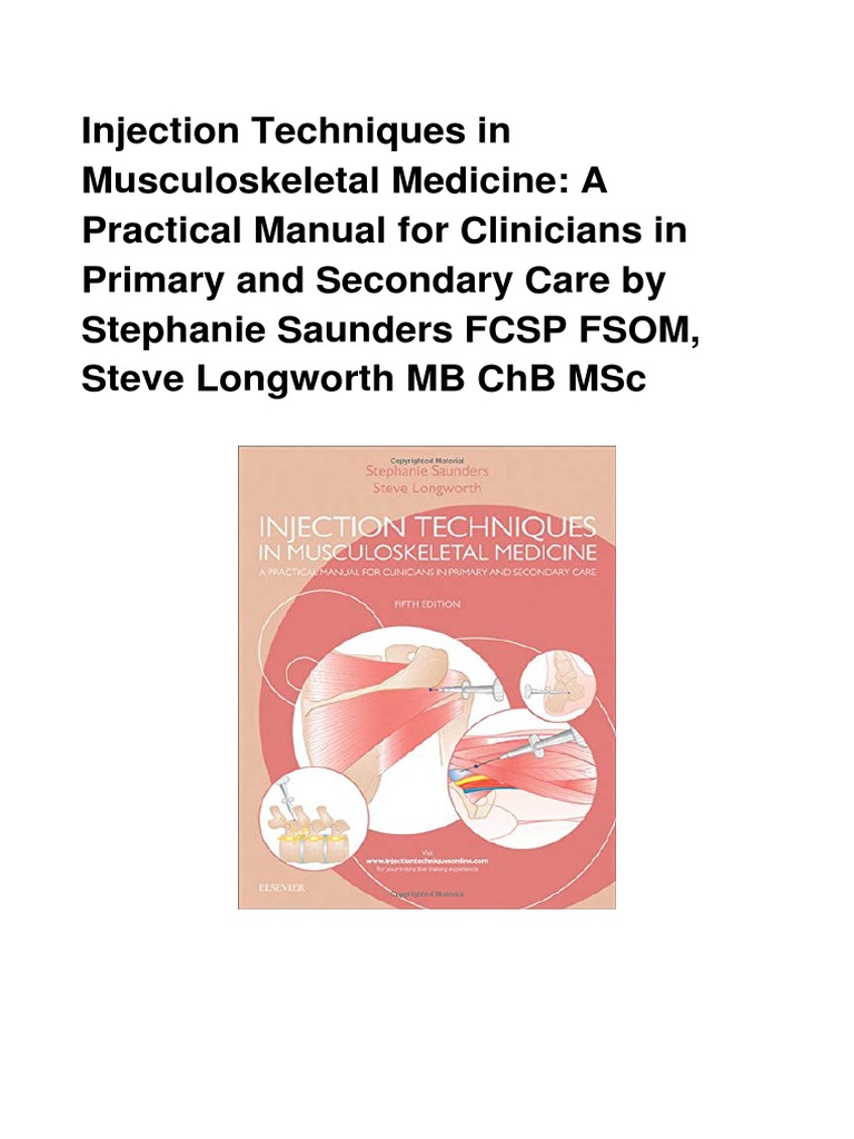 Injection Techniques Manual for Clinicians | PDF | Medicine | Health Care