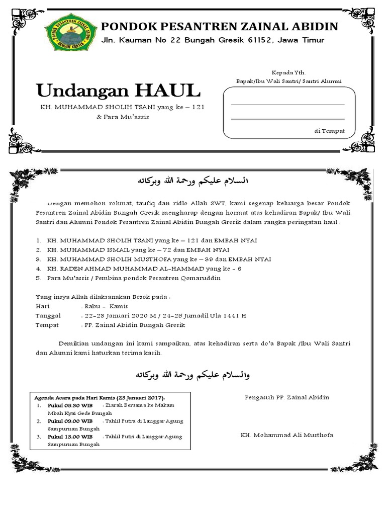 Undangan Haul PDF | PDF
