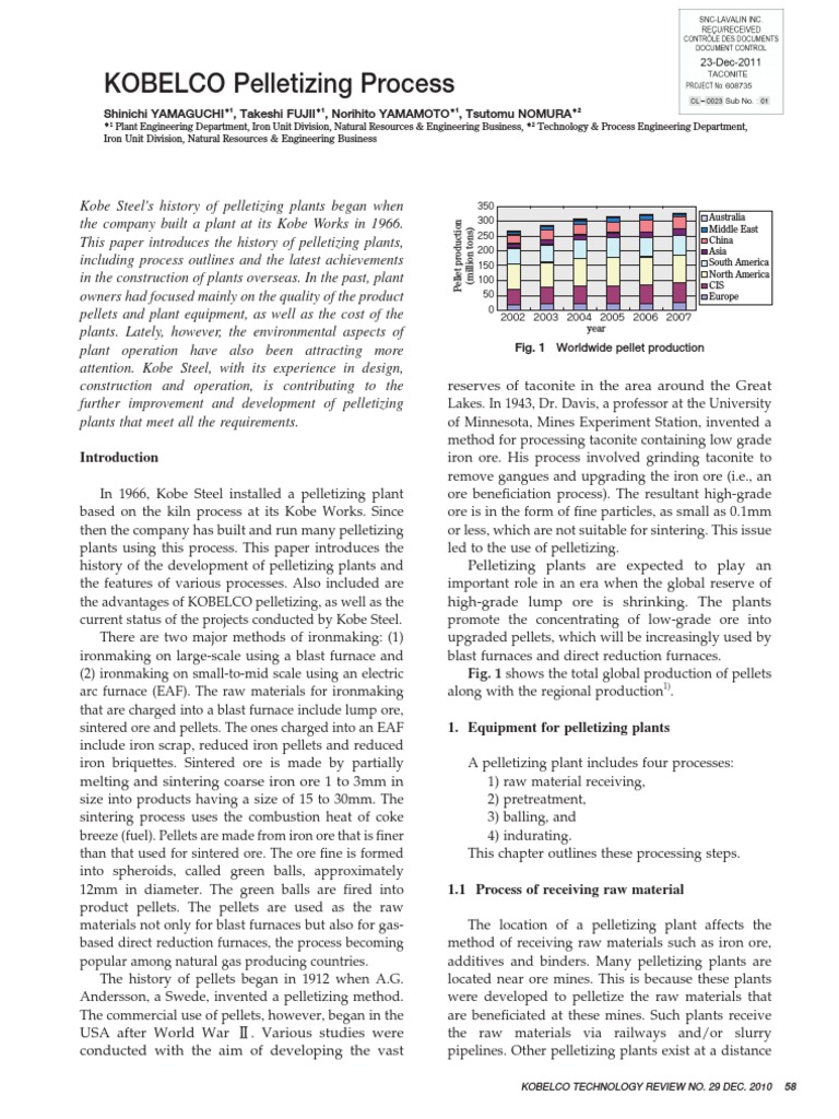 Kobelco Grate - Kiln Process | PDF | Iron Ore | Mill (Grinding)