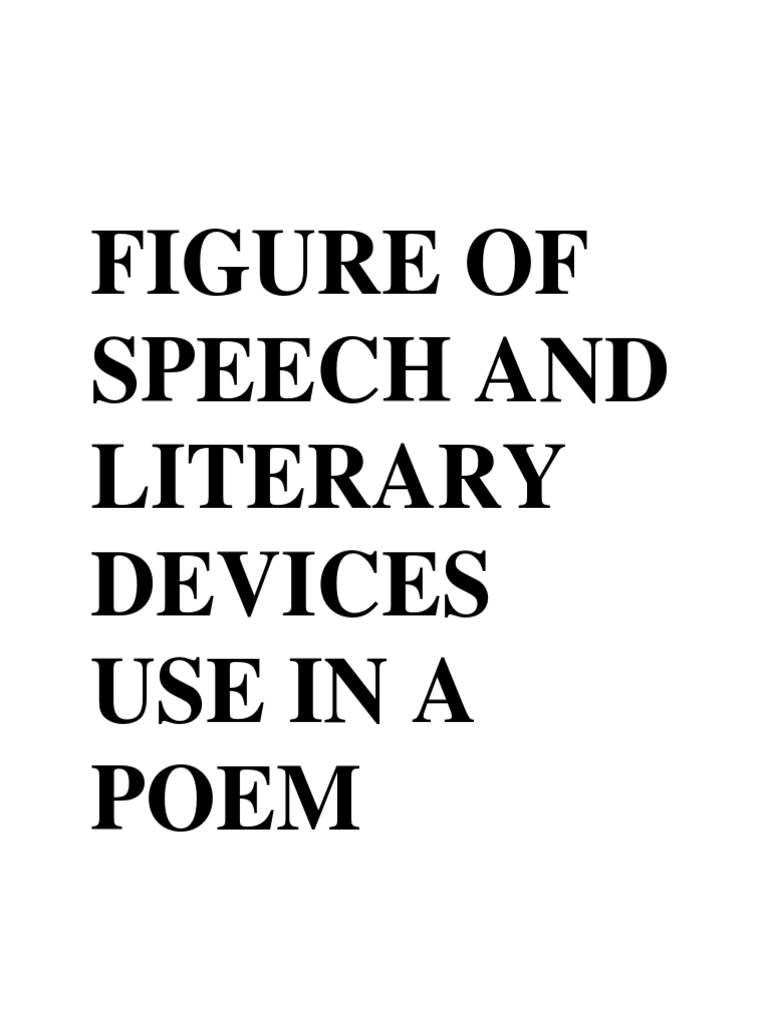 Figure of Speech and Literary Devices Use in A Poem | PDF