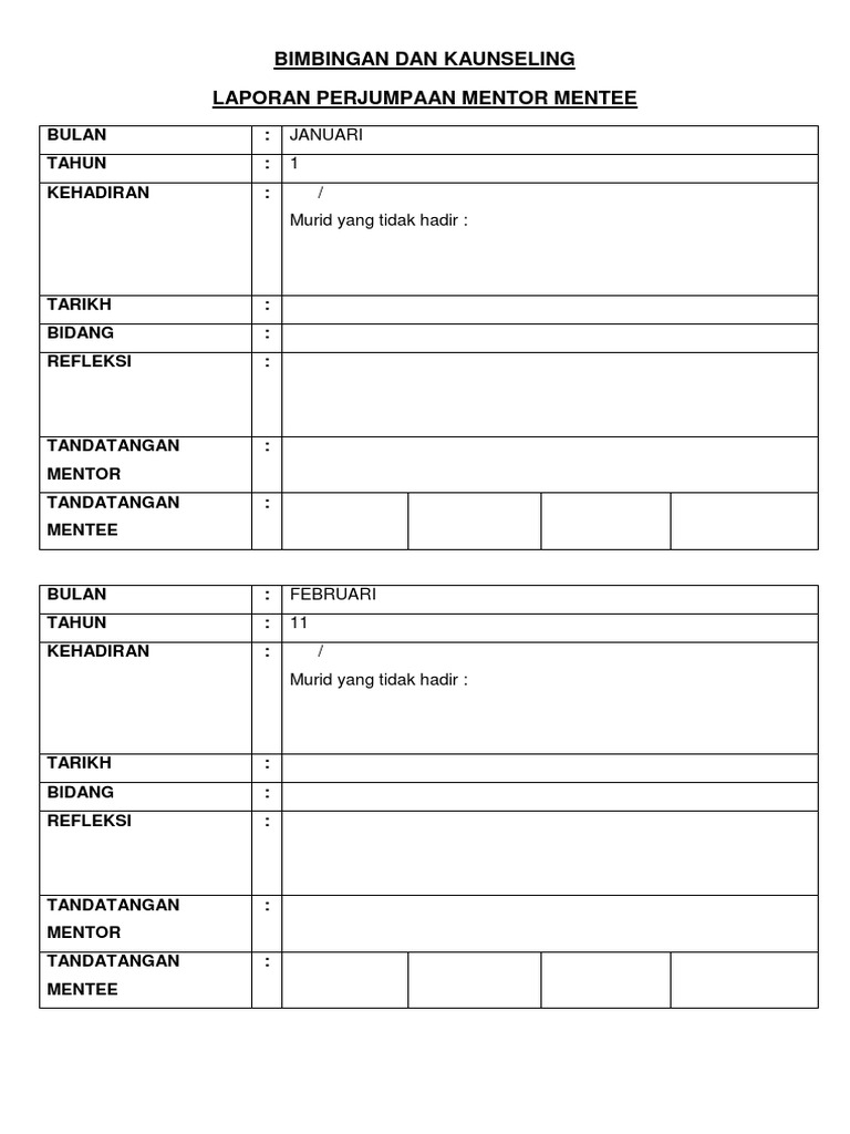 Laporan Mentor Mentee-THN 5 | PDF