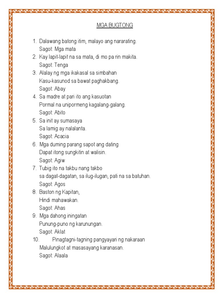 Mga Bugtong | PDF