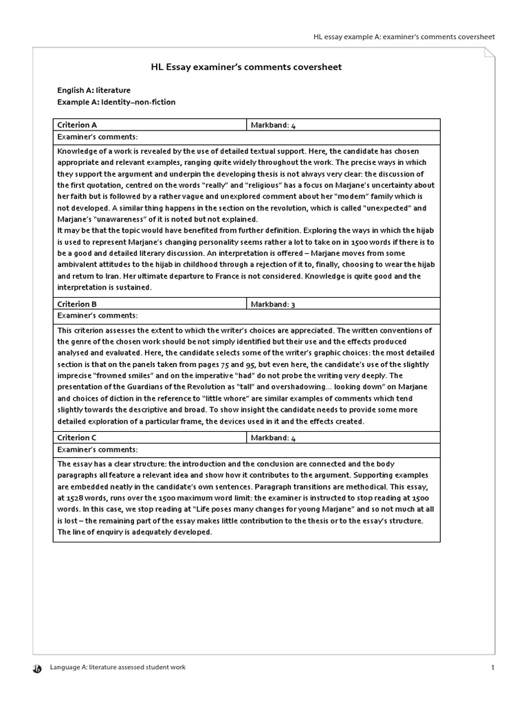 Lit-Hl-Essay Example A Comm en | PDF | Writers | Essays