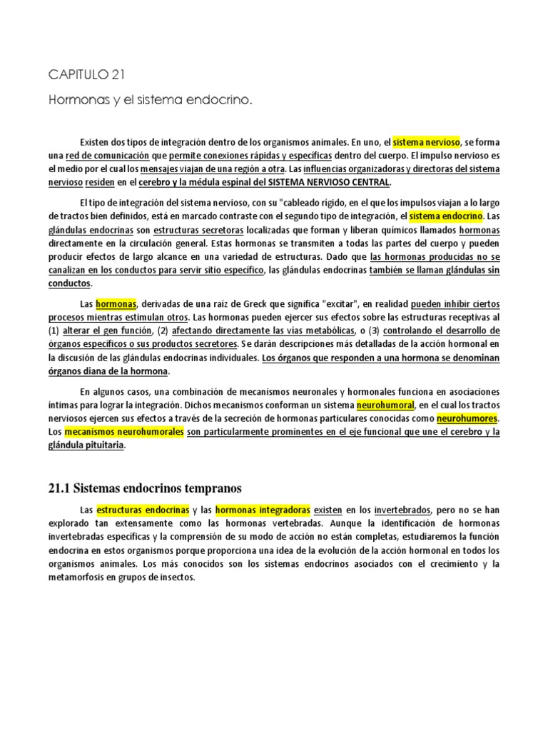CAPITULO 21 - Hormonas y El Sistema Endocrino | PDF | Hormona estimulante de la tiroides ...