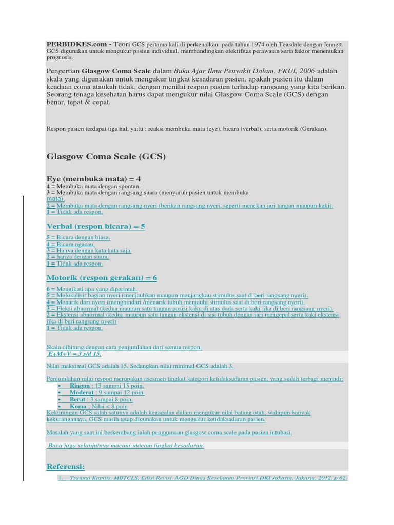 Mengukur GCS PERBIDKES | PDF