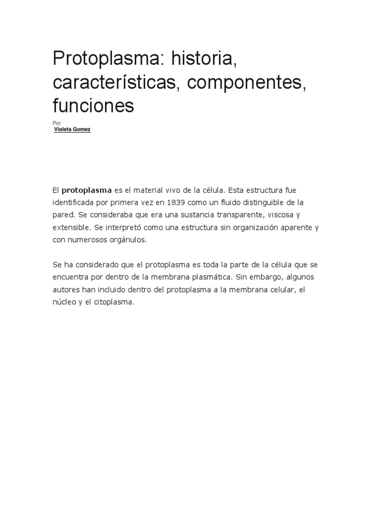 Protoplasm 1 | PDF | Membrana celular | Citoplasma