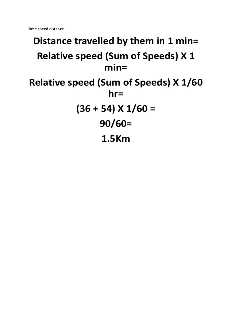 Calculating Distance Traveled Using Relative Speed When Traveling in ...
