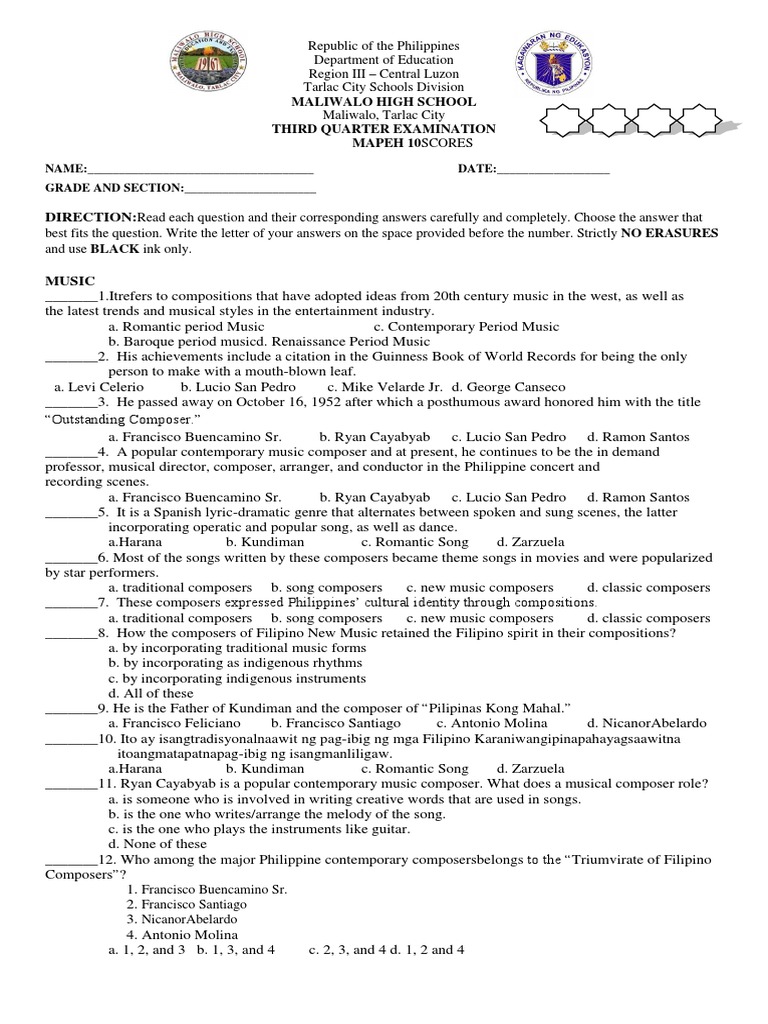 Mapeh 10 Exam | PDF | Global Health | Public Health