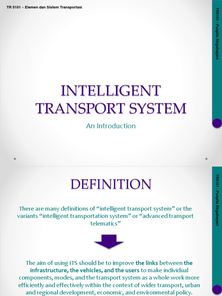 Intelligent Transport Systems Guide | PDF | Traffic | Transport