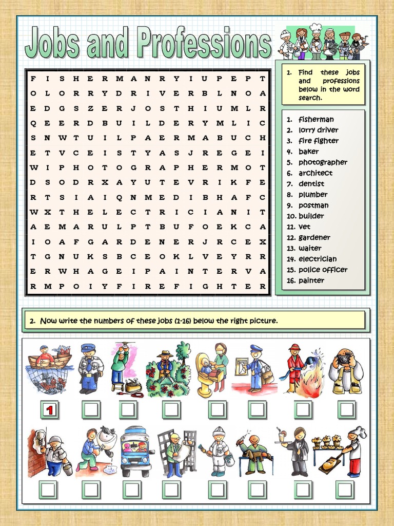 Jobs and Professions Crossword Puzzle | PDF | Leisure
