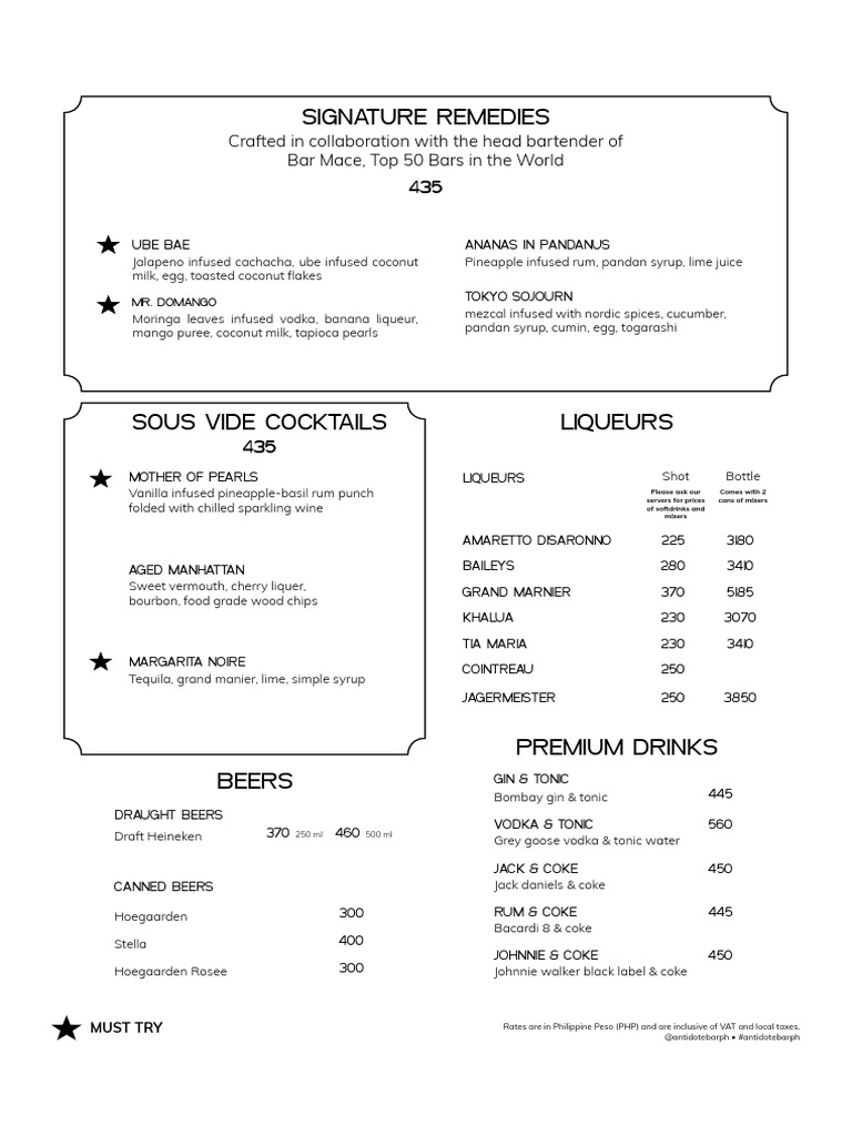 New Antidote Menu | PDF | Scotch Whisky | Whisky