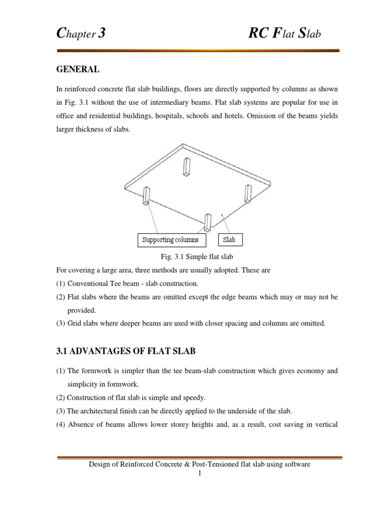 Chapter 3 RC Flat Slab | PDF | Column | Reinforced Concrete