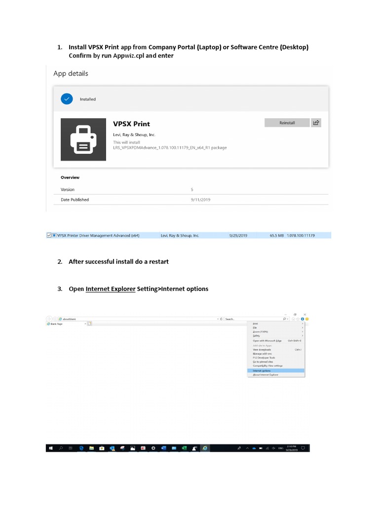 VPSX Print App Installtion Guide | PDF