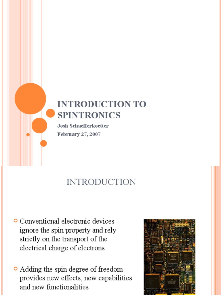 Introduction To Spintronics | PDF | Phases Of Matter | Physics