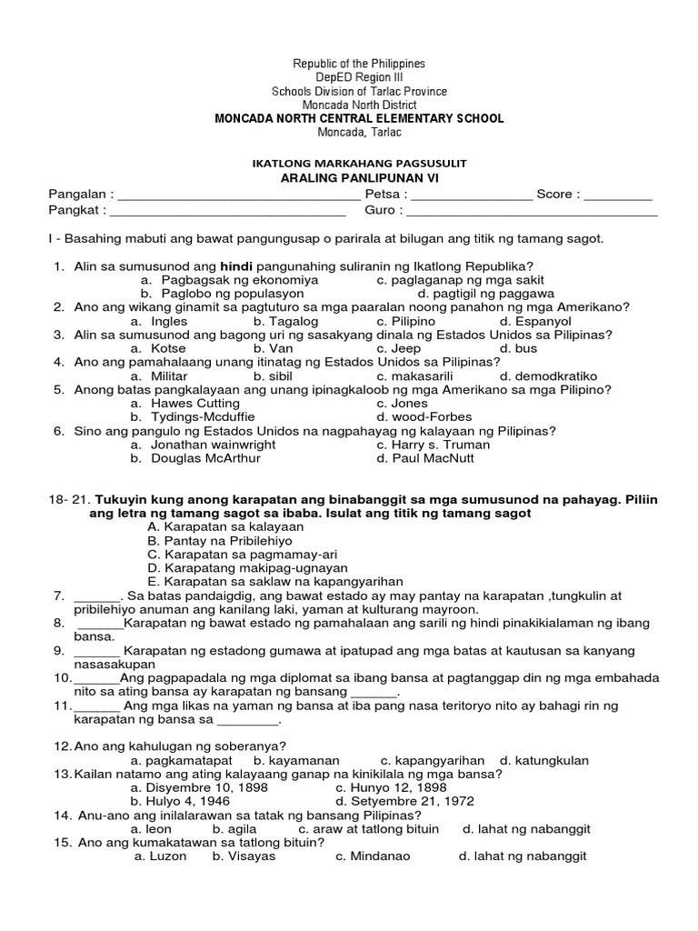 AP6 PT QTR 3 Edited MNCES | PDF