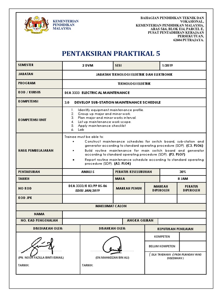 Penilaian Prestasi (Amali 5) | PDF