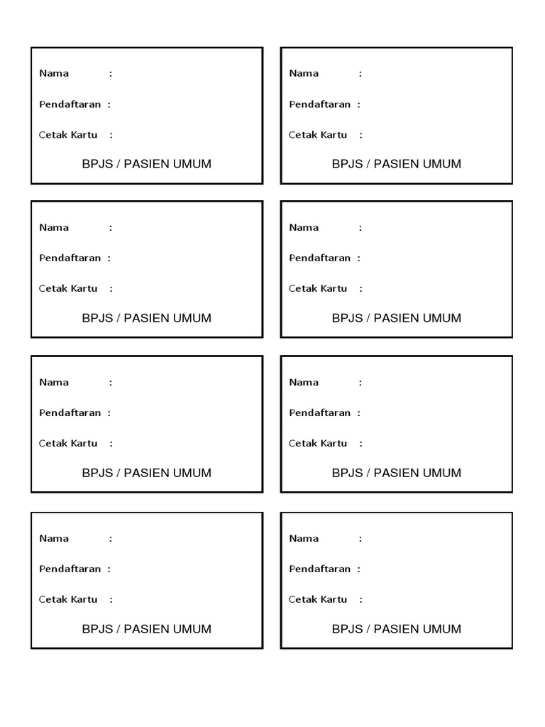 Kitir Cetak Kartu | PDF | Gaya Hidup