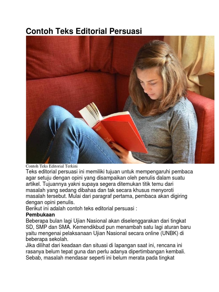 Contoh Teks Editorial Persuasi | PDF