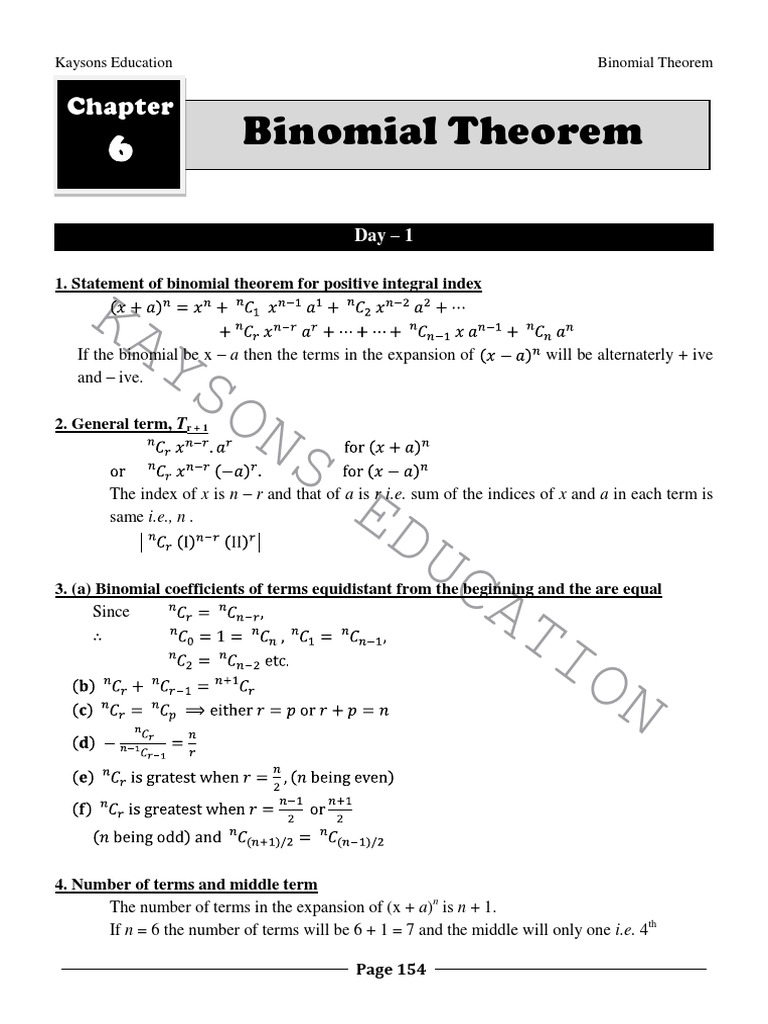 Binomial Theorem | PDF | Odds | Combinatorics