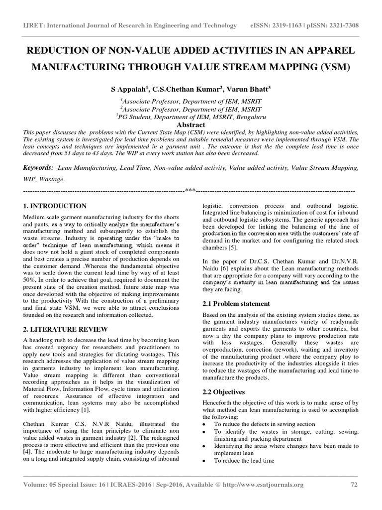 Reduction of Non-Value Added Activities | PDF | Lean Manufacturing ...