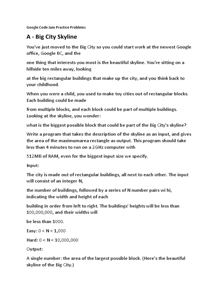 Google Code Jam Practice Problems | PDF | Cryptography | Public Key Cryptography