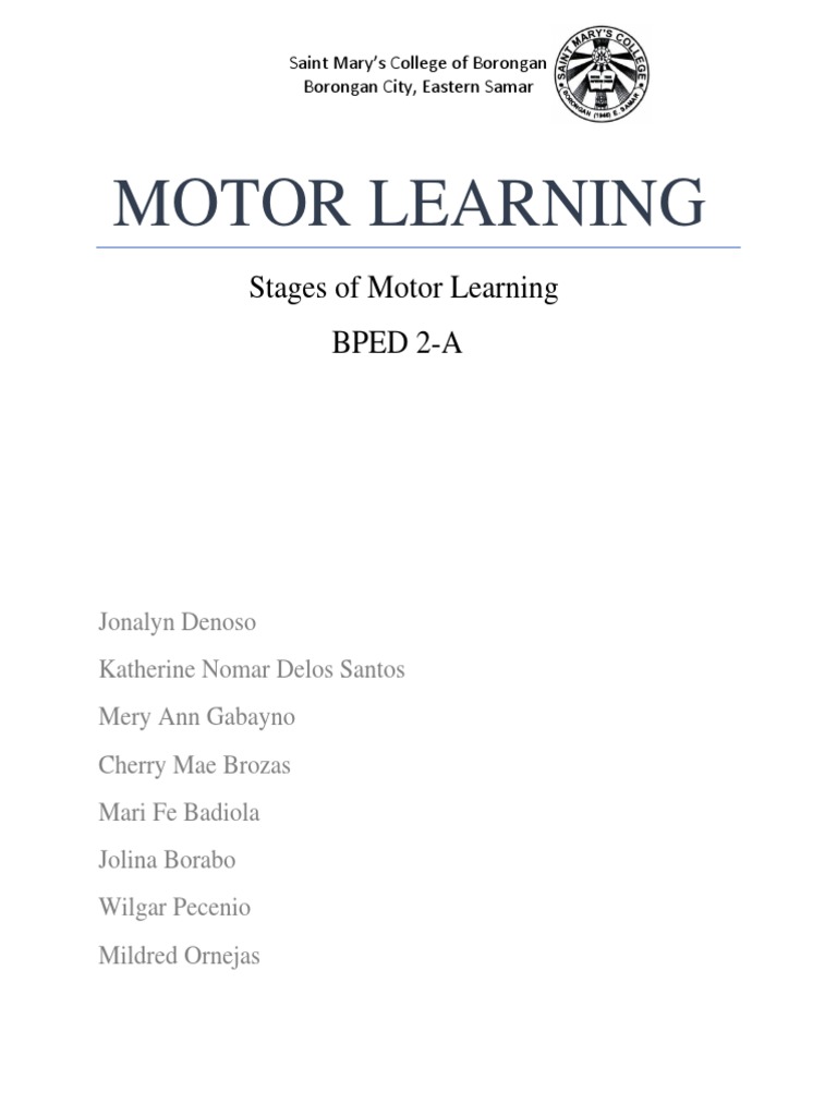 Motor Learning | PDF | Learning | Neuropsychology