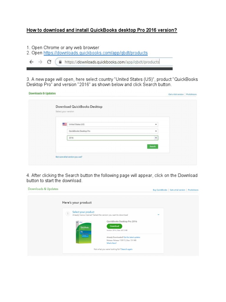 How To Download and Install QuickBooks Desktop Pro 2016 Version | PDF ...