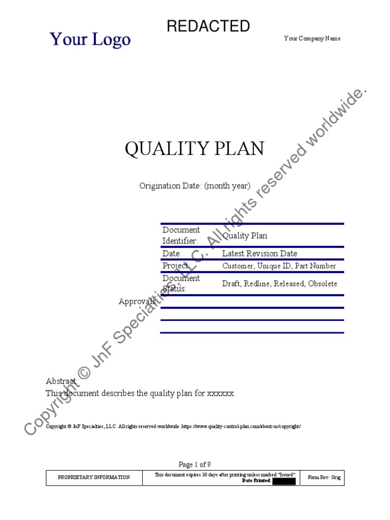 Quality-Plan Iso10005 Demo | PDF | Calibration | Design