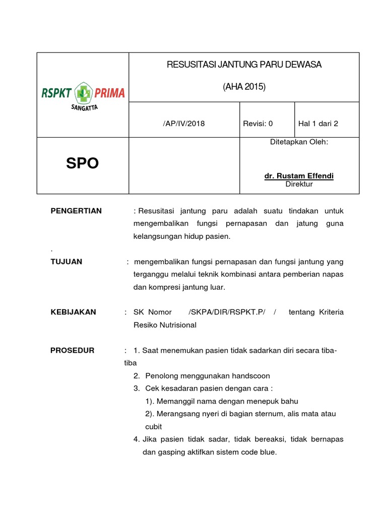 Sop RJP Dewasa | PDF