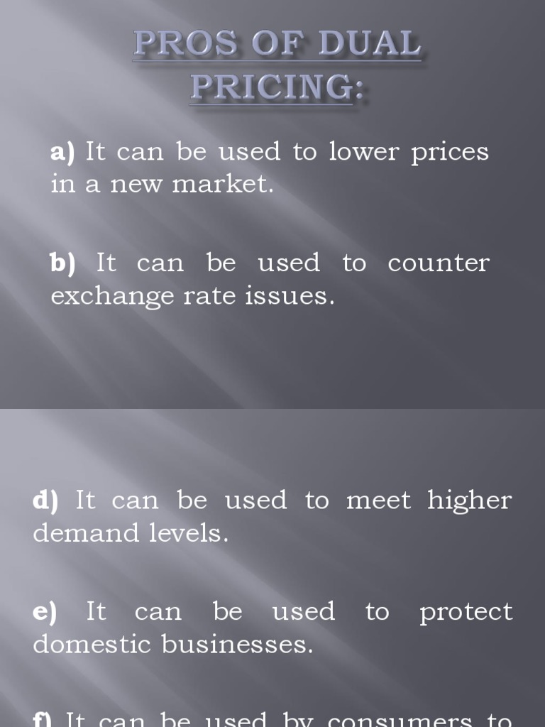 Pros and Cons of Dual Pricing | PDF