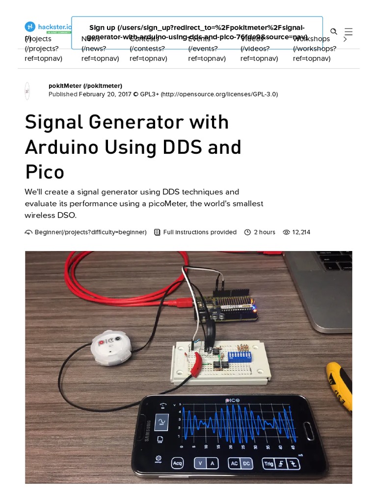 Signal Generator With Arduino Using DDS and Pico - Hackster - Io | PDF | Low Pass Filter ...