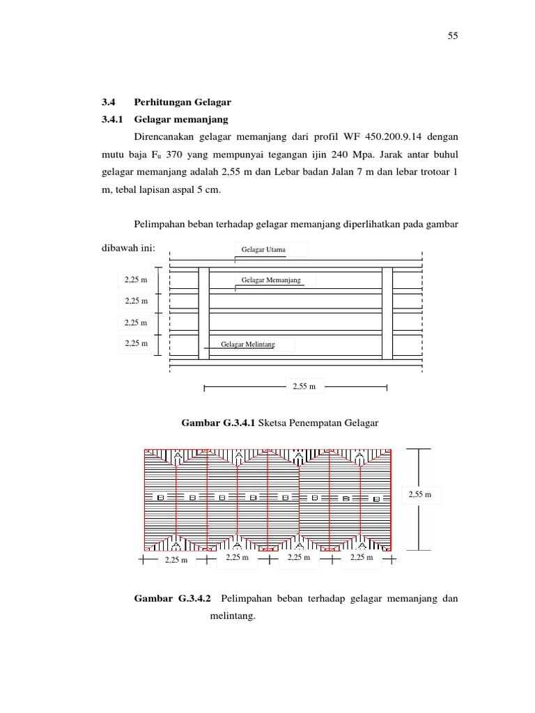 011 3.4 Gelagar Memanjang Dan Melintang RSNI | PDF